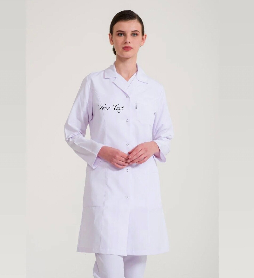 Custom Womens Lab Coat, LONG Lab Coat, Embroidered Medical Lab Coat ...