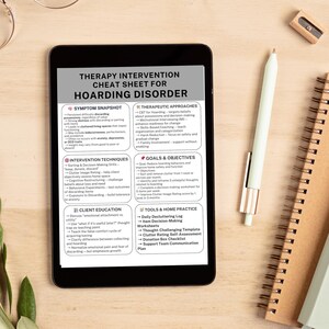 Hoarding Disorder Therapy Interventions Cheat Sheet PDF CBT Counseling ...