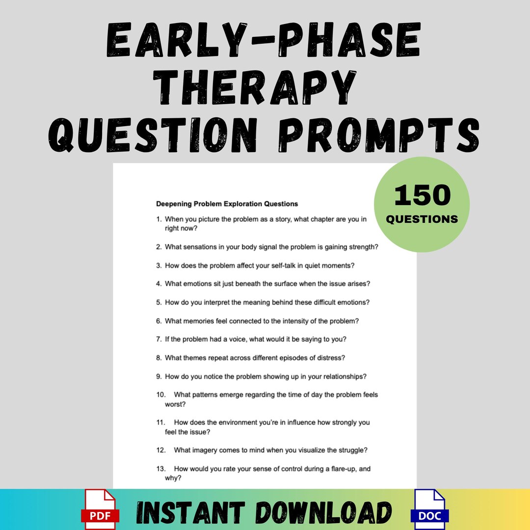 Therapist Early Phase Therapy Questions PDF Word Assessment Goal ...