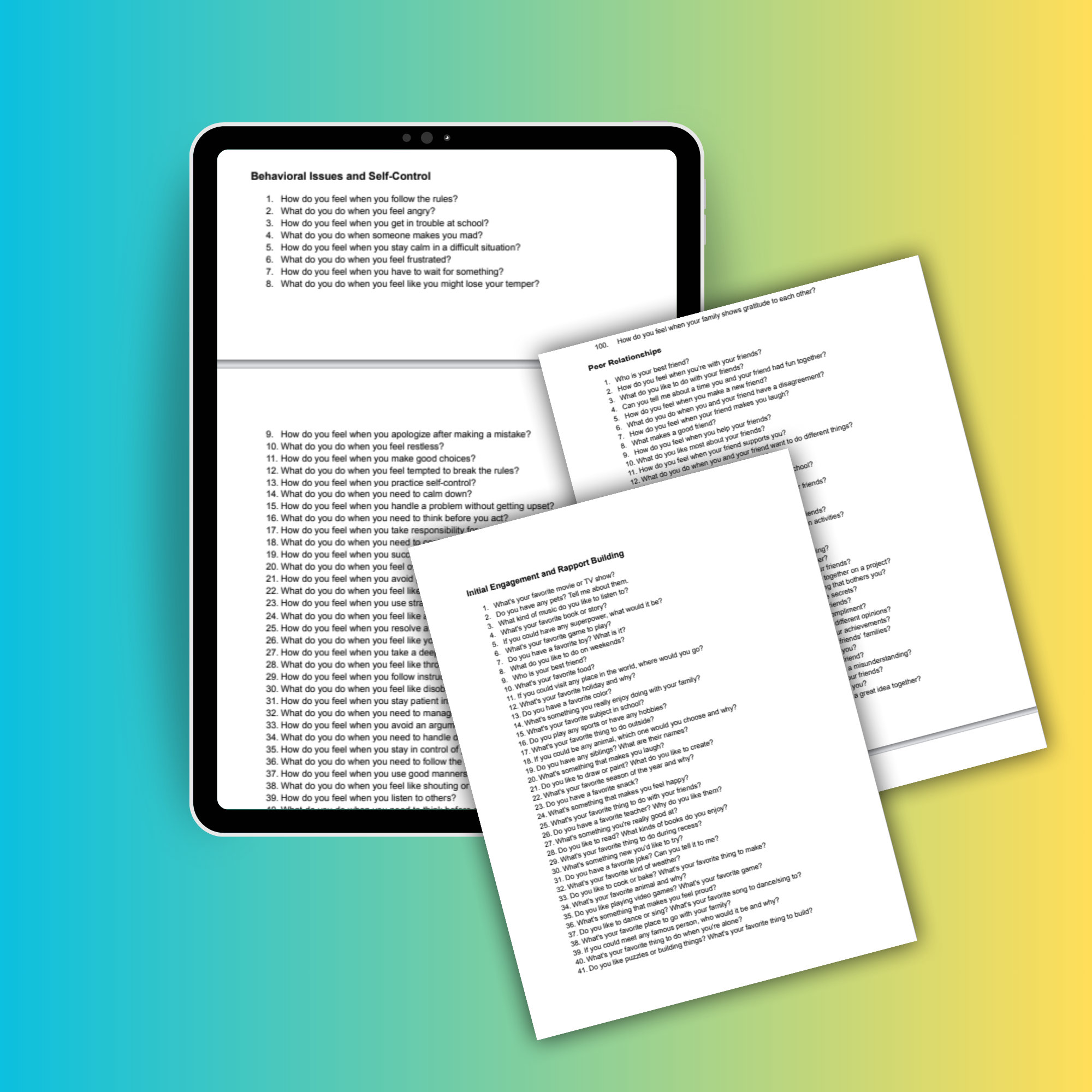 Child Therapy Session Questions Counseling Questions Therapy Questions ...