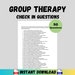 Group Therapy Check in Questions Counseling Tools Therapist Mental ...