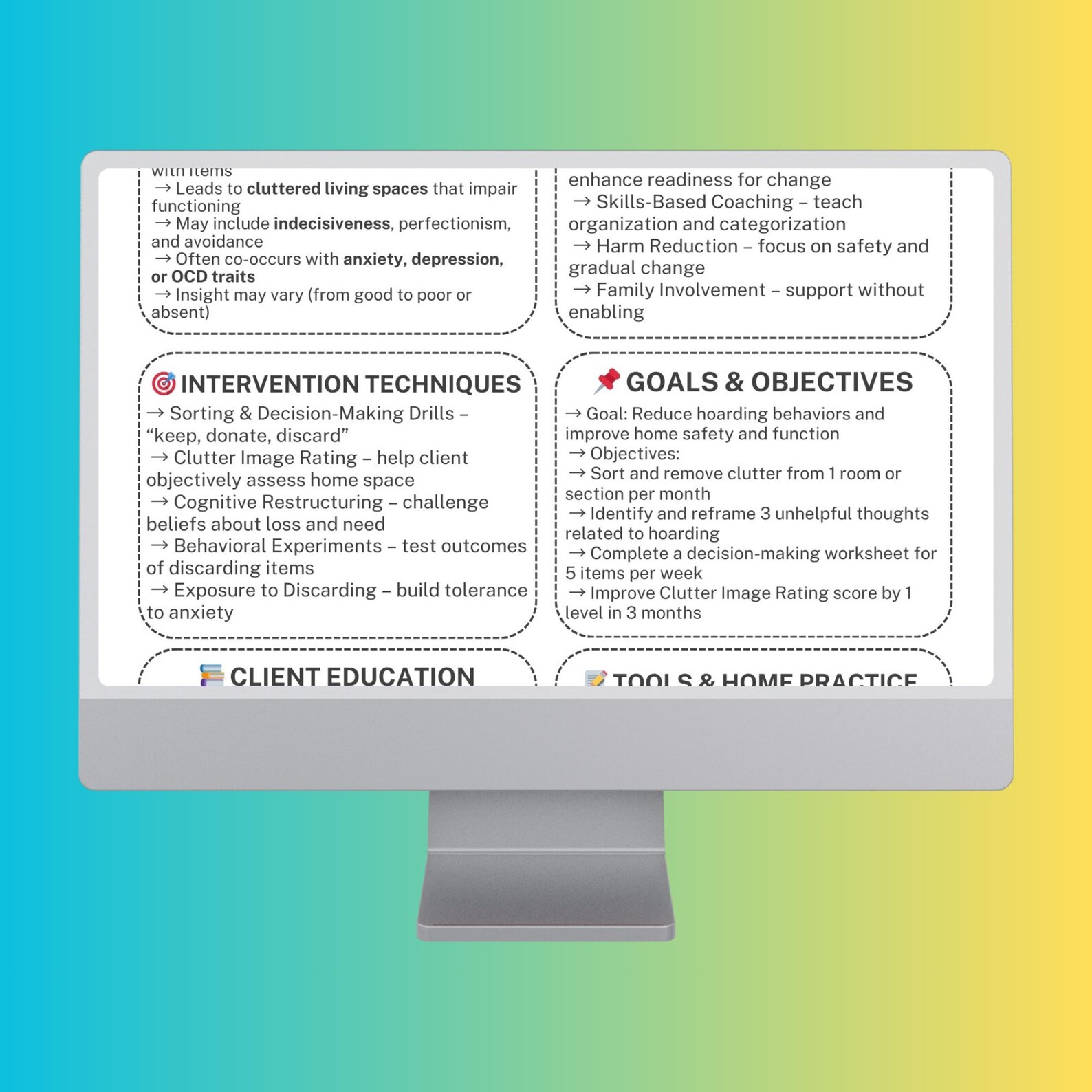 Hoarding Disorder Therapy Interventions Cheat Sheet PDF CBT Counseling ...