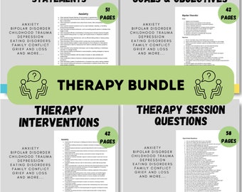 Child Therapy Bundle, Therapy Questions, Therapy Goals and Objectives ...