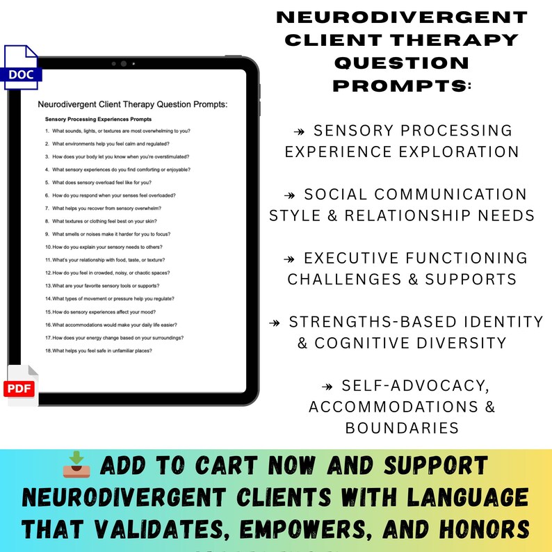 Neurodivergent Therapy Prompts Sensory Communication Executive ...