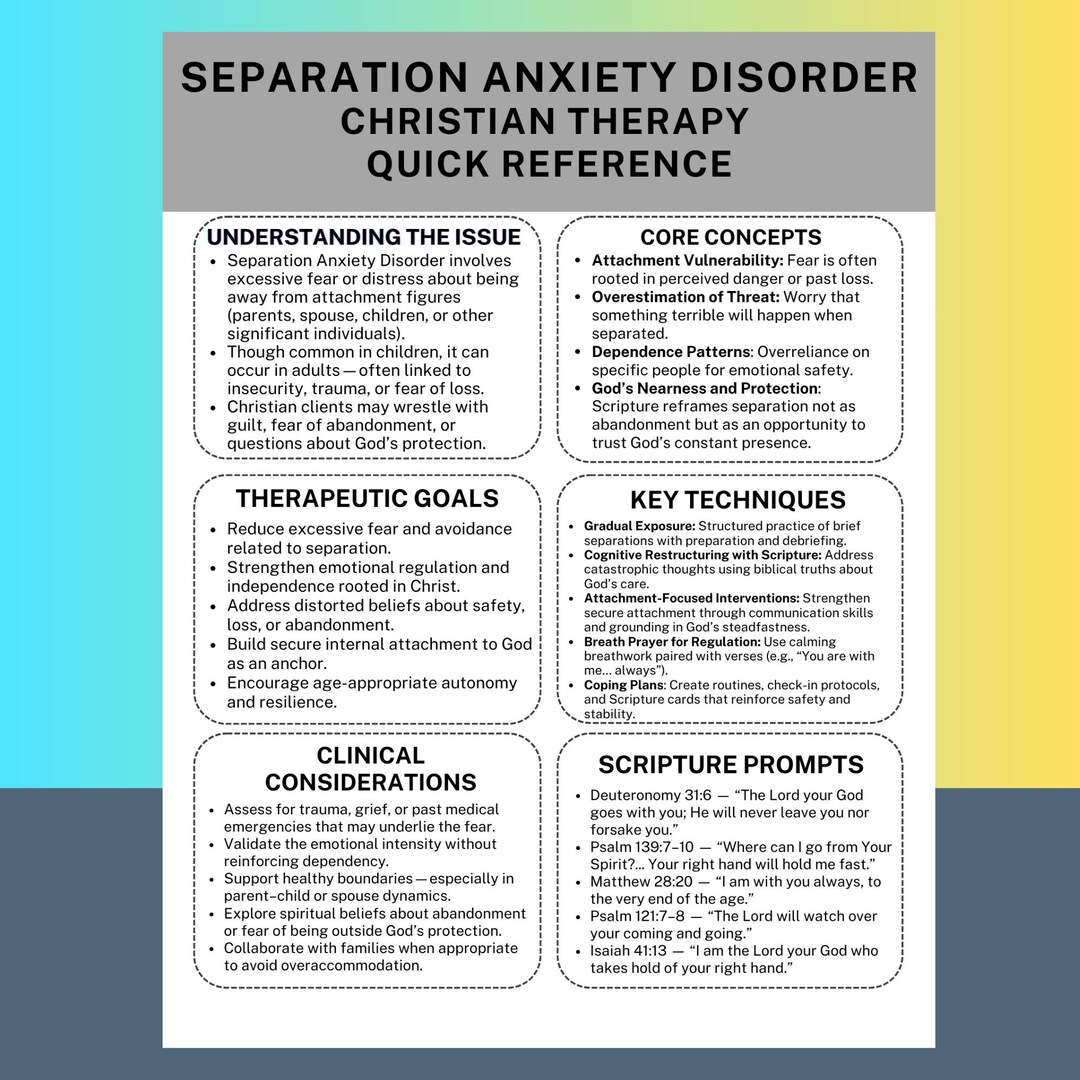 Separation Anxiety Disorder Christian Therapy Quick Reference Christian ...