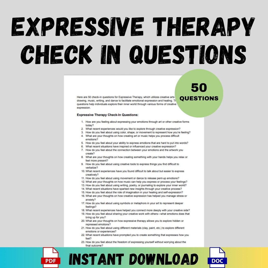 Expressive Therapy Questions Check-in Worksheet Counseling Tools ...