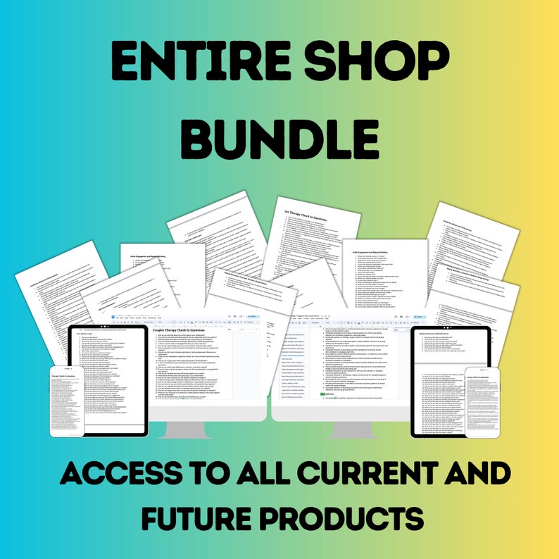 Whole Shop Bundle Entire Shop Therapy Tools Counseling Resources ...