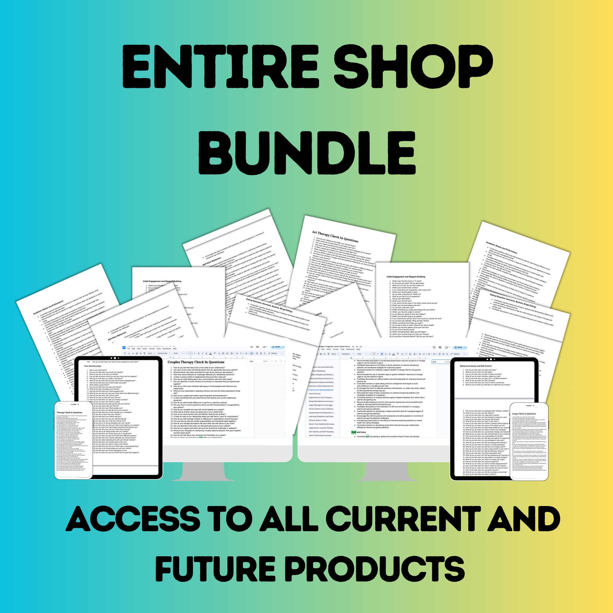 Whole Shop Bundle Entire Shop Therapy Tools Counseling Resources ...