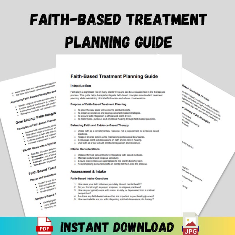 Faith-based Therapy Treatment Planning Christian Counseling Guide ...