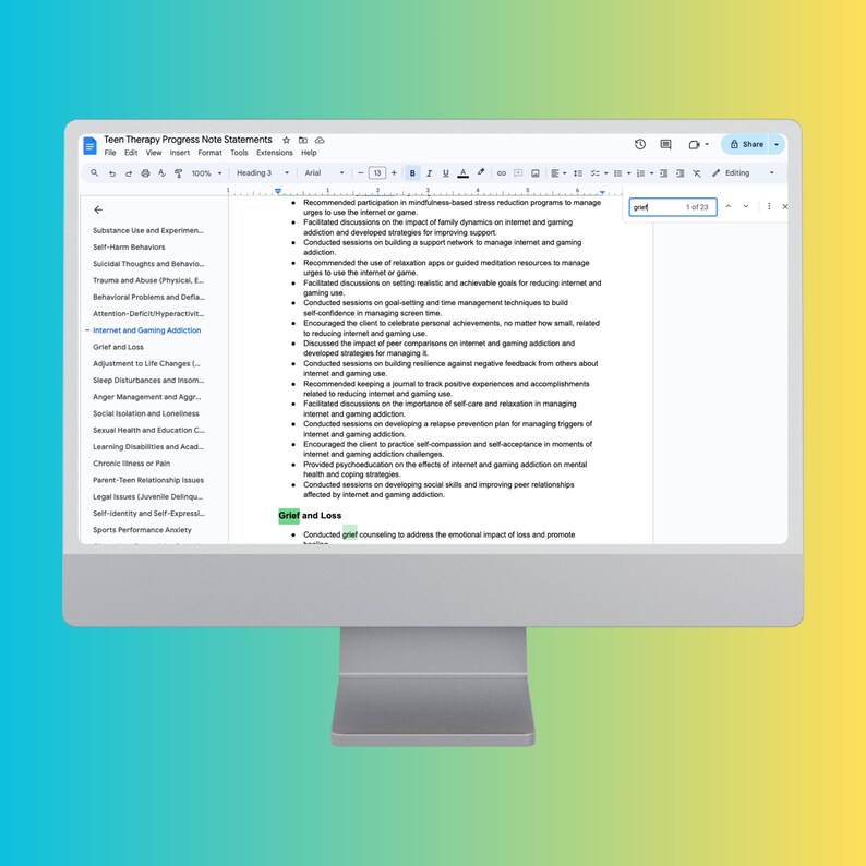 Teen Therapy Progress Note Statements Therapist Progress Notes ...