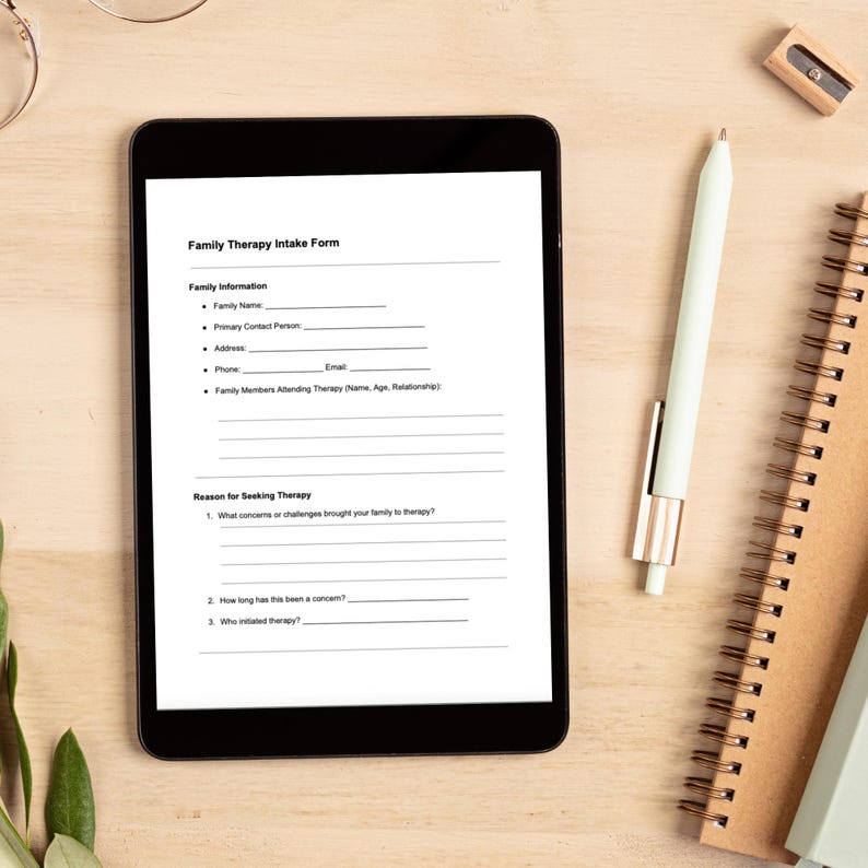 Family Therapy Intake Form Therapist Tool Counseling Assessment ...