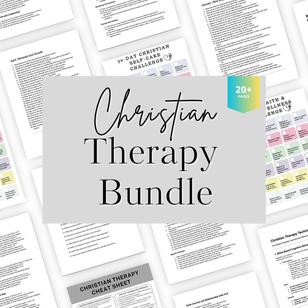 Christian Therapy Bundle Set Faith-based CBT Tools Journal Prompts ...