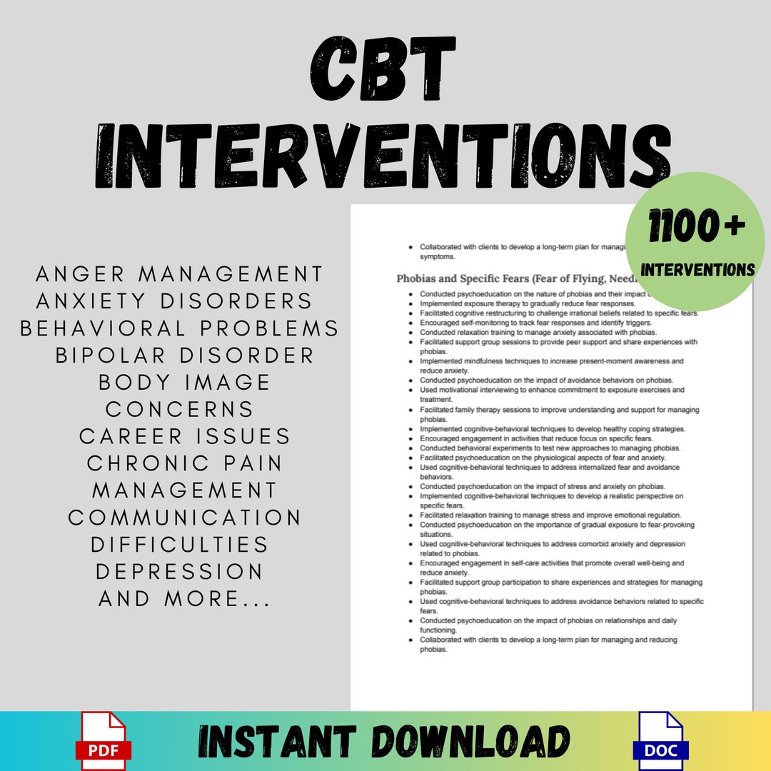 CBT Therapy Interventions CBT Therapist Resources Counselling Notes CBT ...