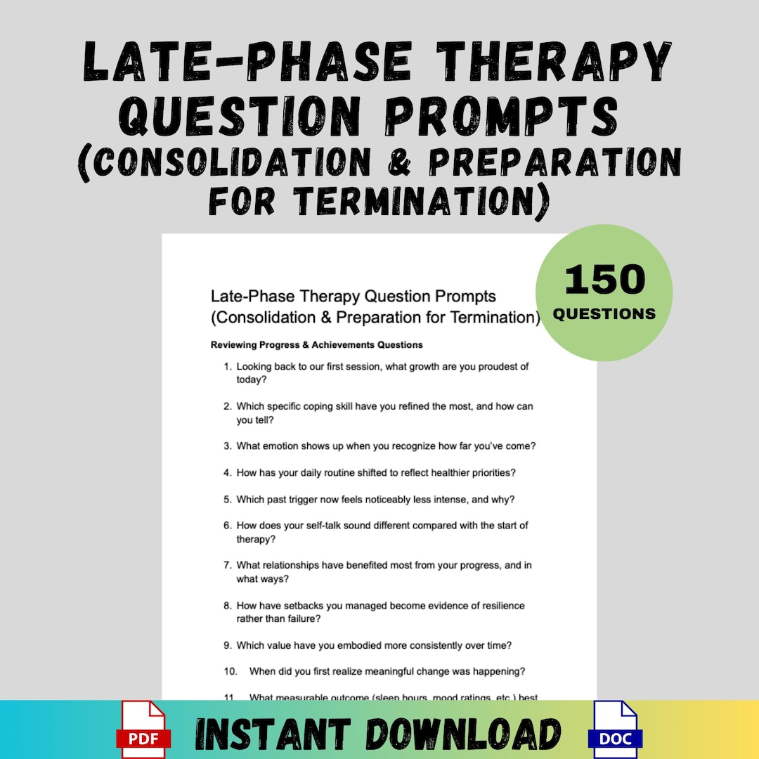 Therapist Late Phase Therapy Questions Termination Consolidation ...