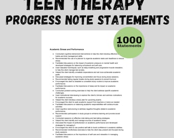Therapy Progress Note Statements Therapist Progress Notes Psychotherapy ...