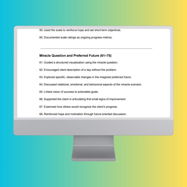 Solution Focused Therapy Progress Notes Editable SOAP Note Templates ...
