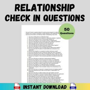 Relationship Therapy Questions Relationship Check in Questions ...