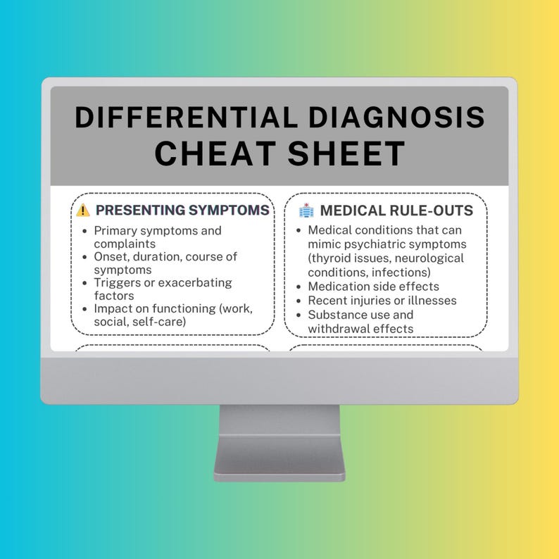 Differential Diagnosis Cheat Sheet PDF Clinical Reasoning Guide ...