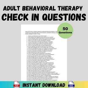 Adult Behavioral Therapy Questions Behavior Counseling Tools Mental ...