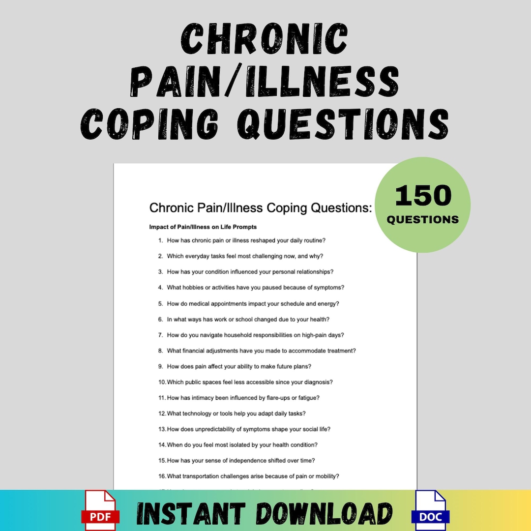 Chronic Pain Illness Coping Therapy Questions Self Advocacy Pacing ...
