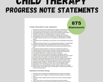 Therapy Progress Note Statements Therapist Progress Notes Psychotherapy ...