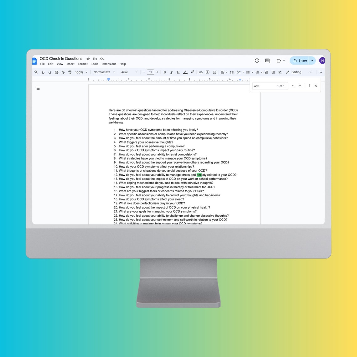 OCD Therapy Questions OCD Counseling Tools Obsessive Compulsive ...
