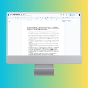 Parent-child Interaction Therapy Check in Questions Counseling Tools ...