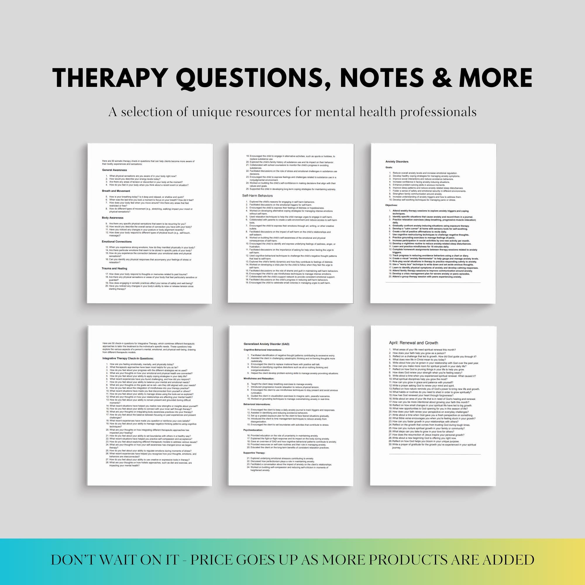 Whole Shop Bundle Entire Shop Therapy Tools Counseling Resources ...