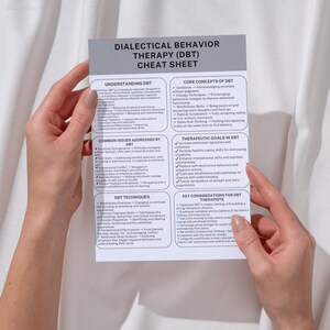 DBT Cheat Sheet Printable Dialectical Behavior Therapy Guide for ...