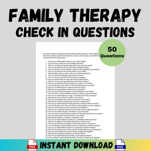 Family Therapy Check in Questions Counseling Tools Therapist Mental ...