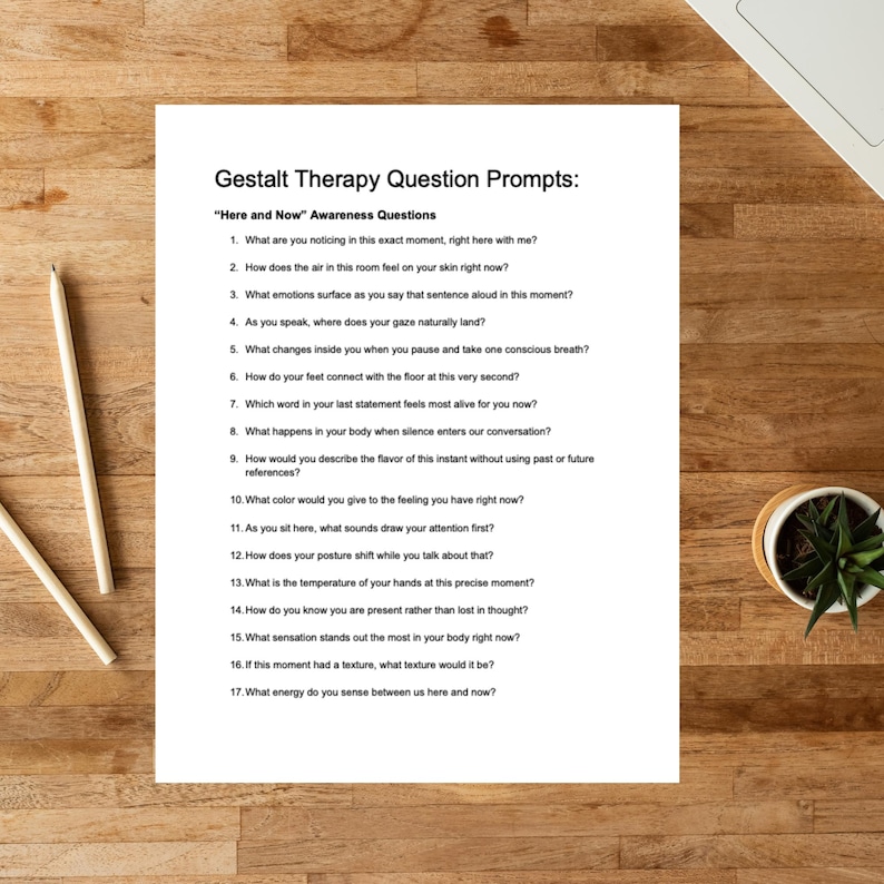Gestalt Therapy Questions Awareness Prompts Empty Chair Body Sensation ...