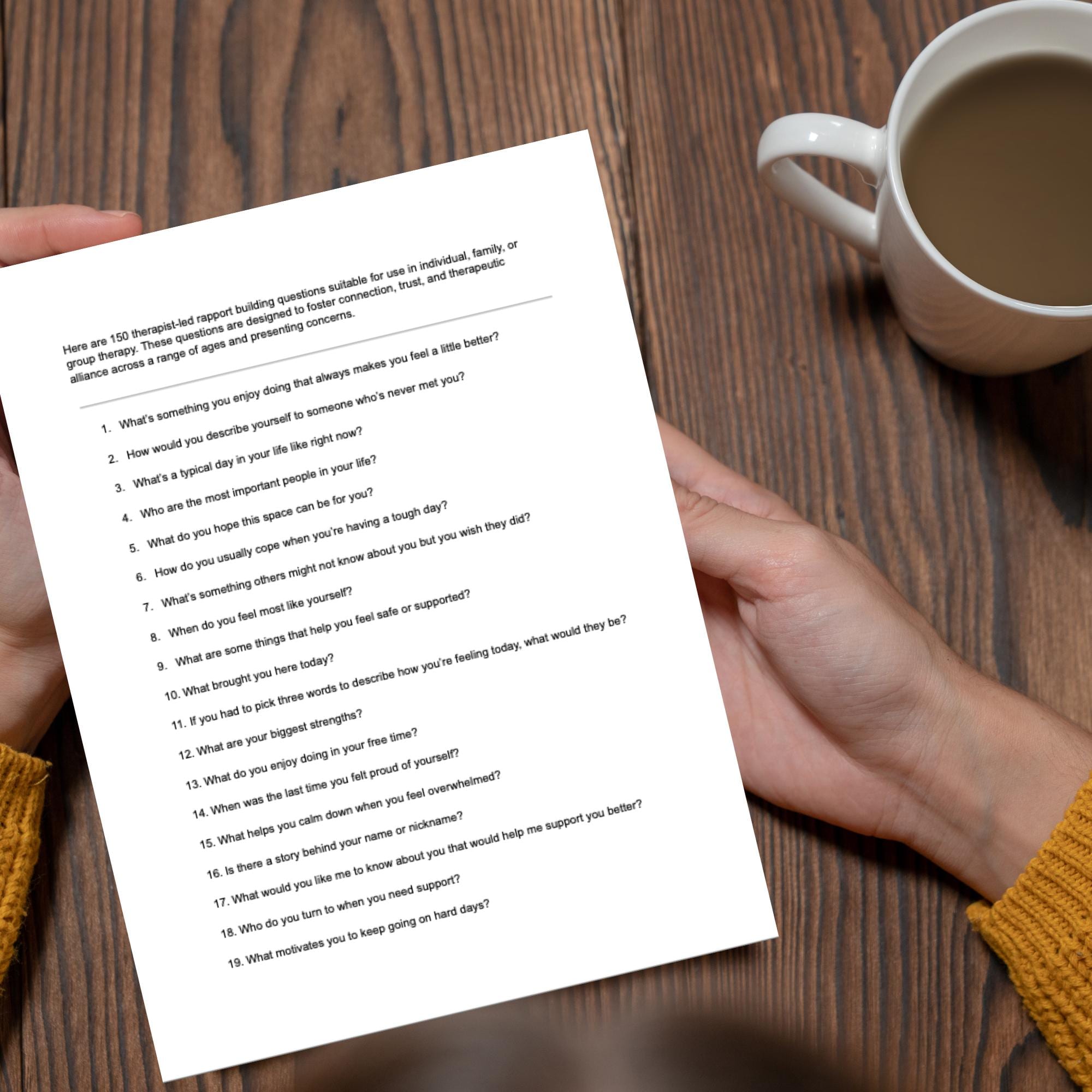 Therapy Rapport Building Questions PDF Counseling Icebreakers for ...