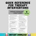 Therapy Intervention Cheat Sheet Printable Counseling Tool Therapist ...