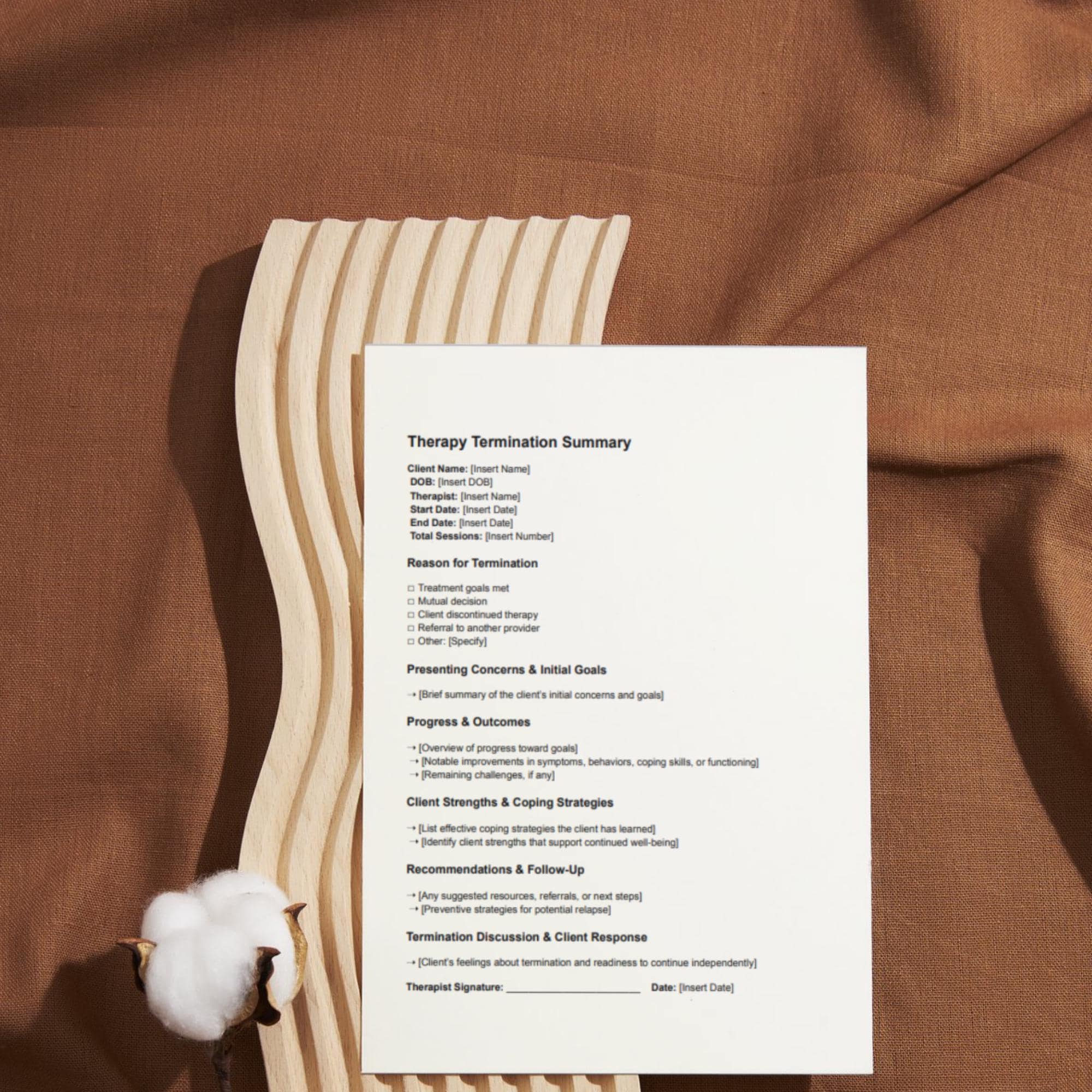Therapy Termination Summary Template Download Therapist Discharge ...
