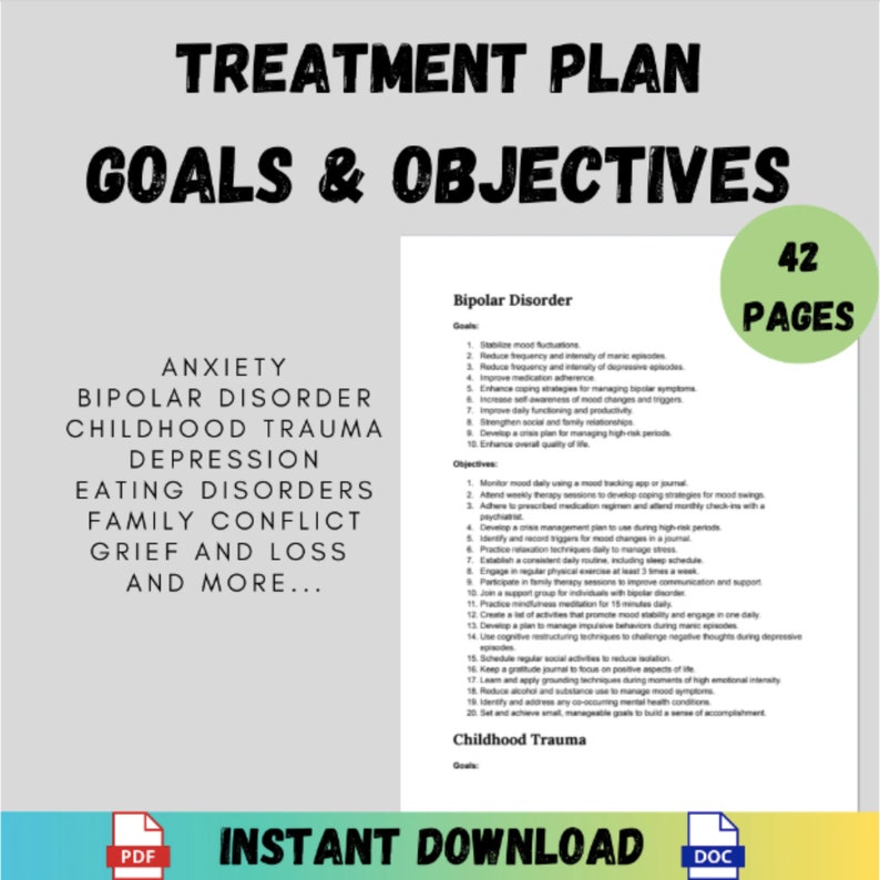 Ultimate Therapy Bundle Progress Note Statements Treatment Plans Goals ...