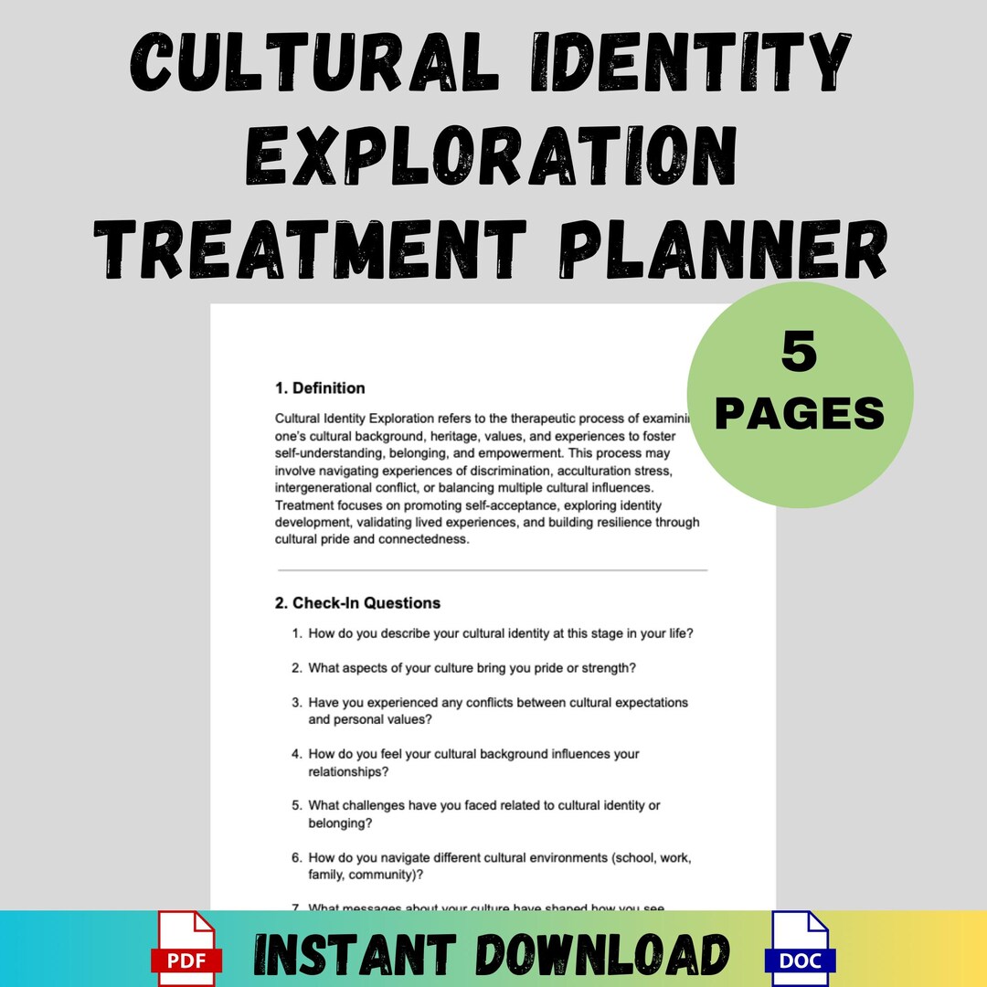 Cultural Identity Treatment Planner for Therapists Multicultural ...