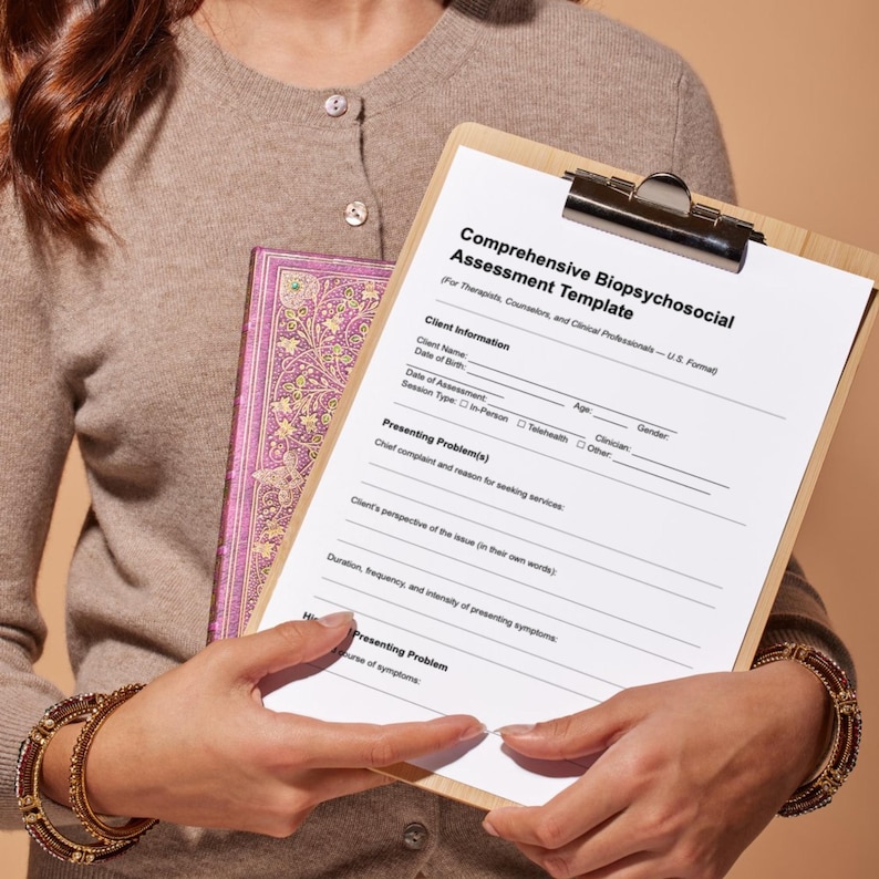 Biopsychosocial Assessment Template Therapist Tool CBT Editable PDF ...