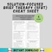 Solution-focused Brief Therapy SFBT Cheat Sheet Printable Counseling ...