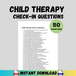 Child Therapy Check in Questions Counseling Tools Therapist Mental ...