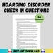 Hoarding Disorder Therapy Check in Questions Counseling Tools Therapist ...