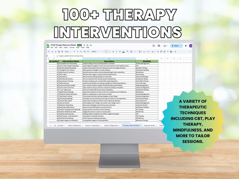 Child Therapy Tracker Printable SOAP Notes Goal Setting Therapist ...