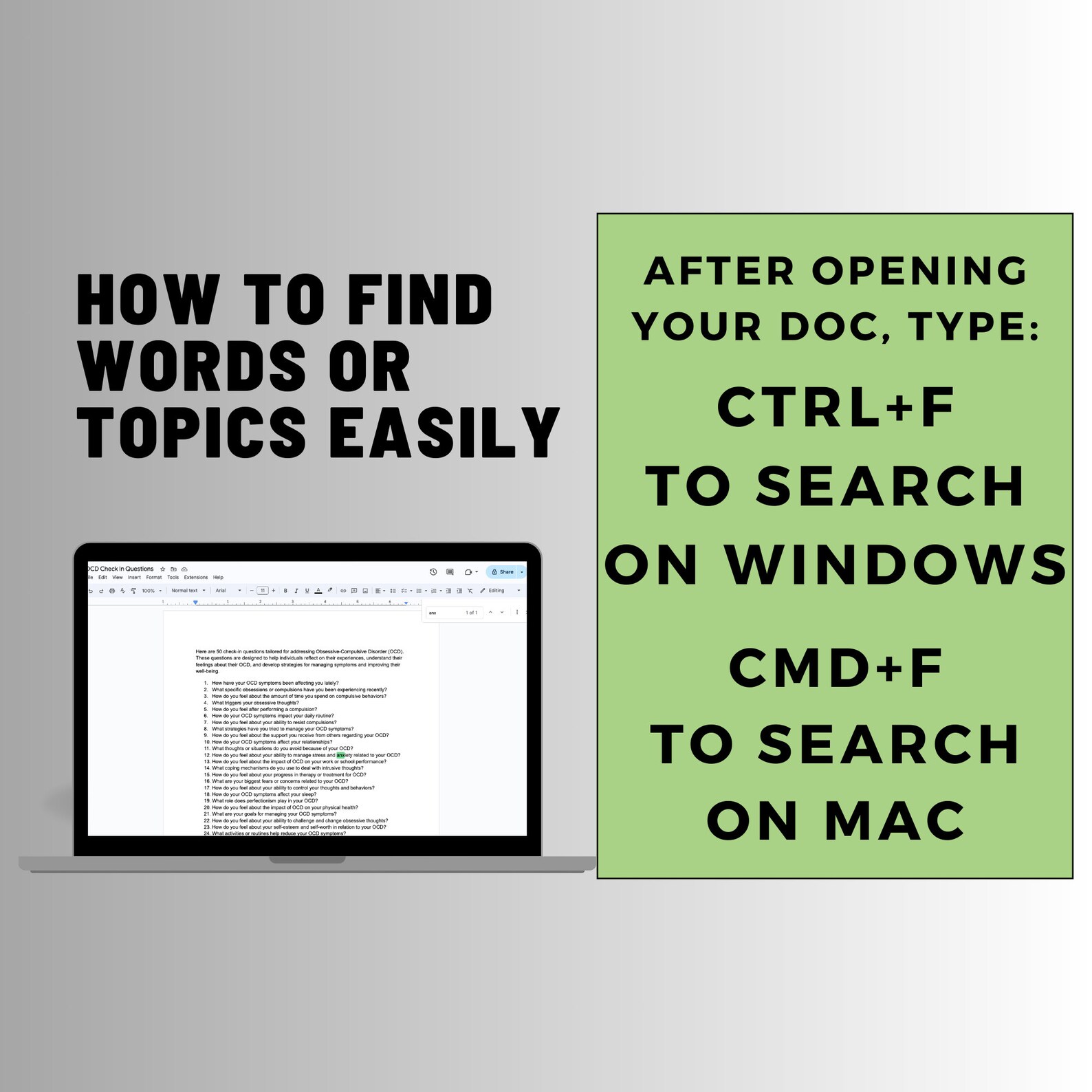 OCD Therapy Questions OCD Counseling Tools Obsessive Compulsive ...