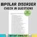 Bipolar Disorder Therapy Questions Therapy Tools Printable PDF Word ...