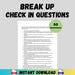Breakup Therapy Check in Questions Relationship Counseling Tools ...
