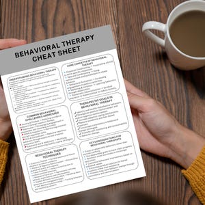 Behavioral Therapy Cheat Sheet PDF Counseling Tool for Therapists ...