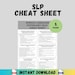 SLP Cheat Sheet Printable Speech-language Pathology Quick Reference ...