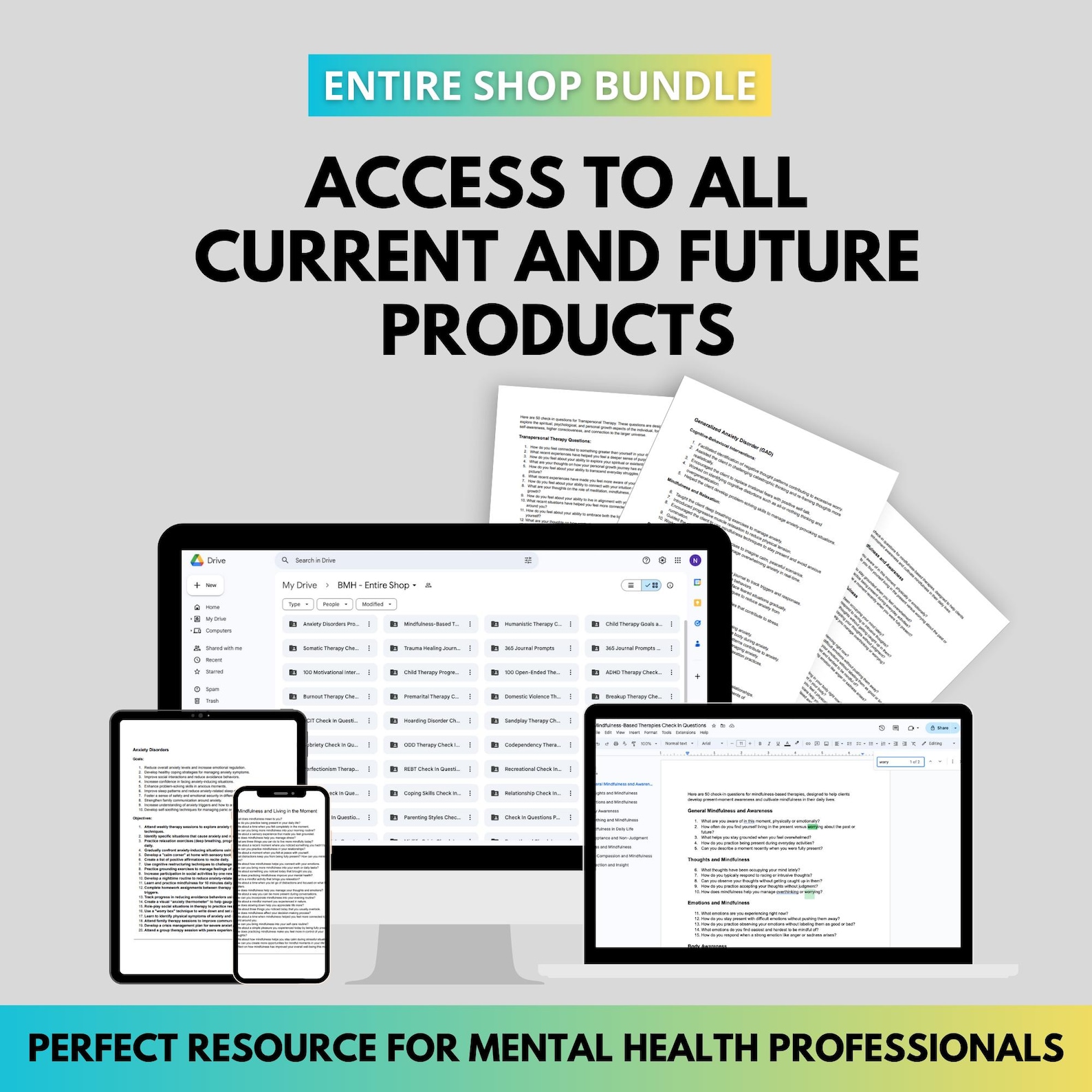 Whole Shop Bundle Entire Shop Therapy Tools Counseling Resources Therapist Mega Bundle Lifetime ...