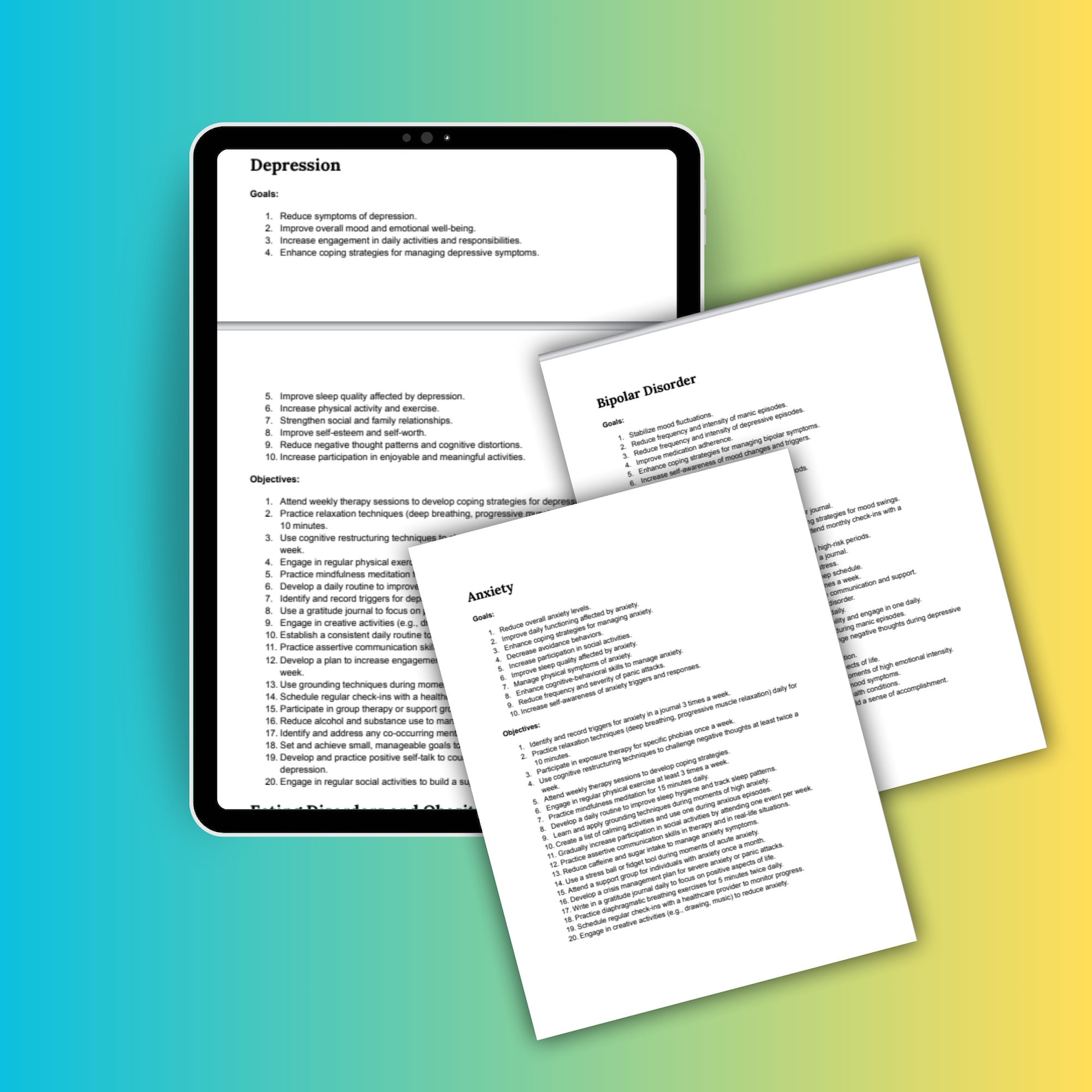 Treatment Plan Goals and Objectives Treatment Planning Tool Therapy ...