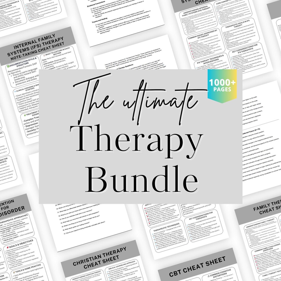 Therapist Mega Bundle 250+ Printable Tools Anxiety Depression Trauma ...