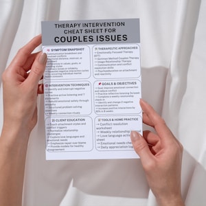 Couple's Issues Therapy Interventions Cheat Sheet PDF for Counselors ...